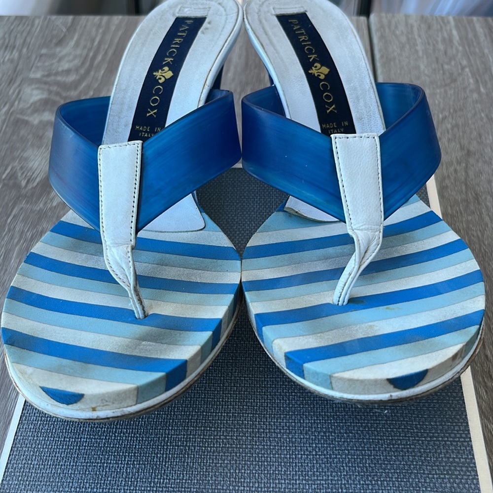 Patrick Cox Blue Pvc With White Leather Sandals/Heels - Gem